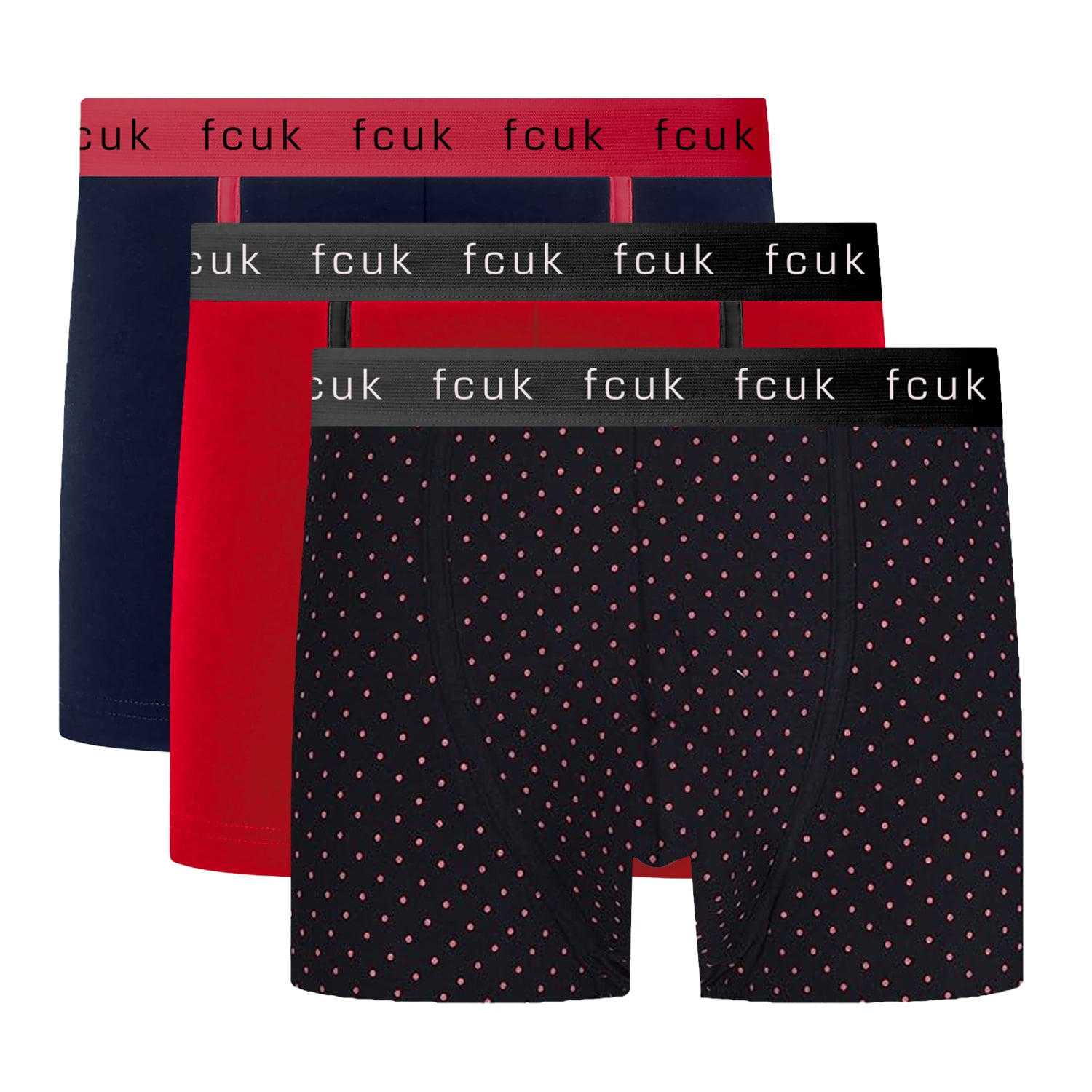 French Connection Mens Boxers 3 Pack Logo Trunks Cotton Blend Underwear ...